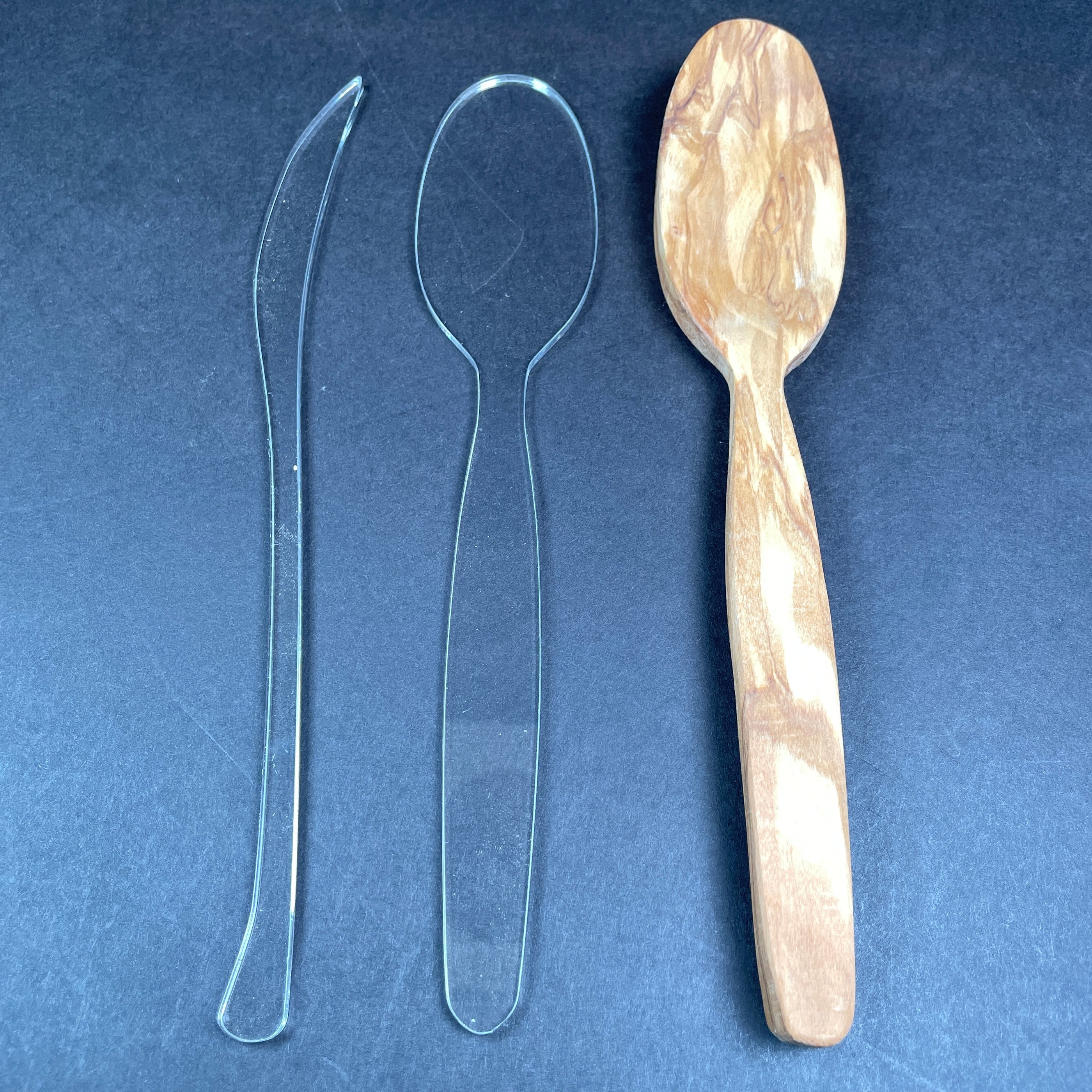 Bandsaw Carving Tracing Templates - Clear Acrylic Spoon & Salad Fork ...