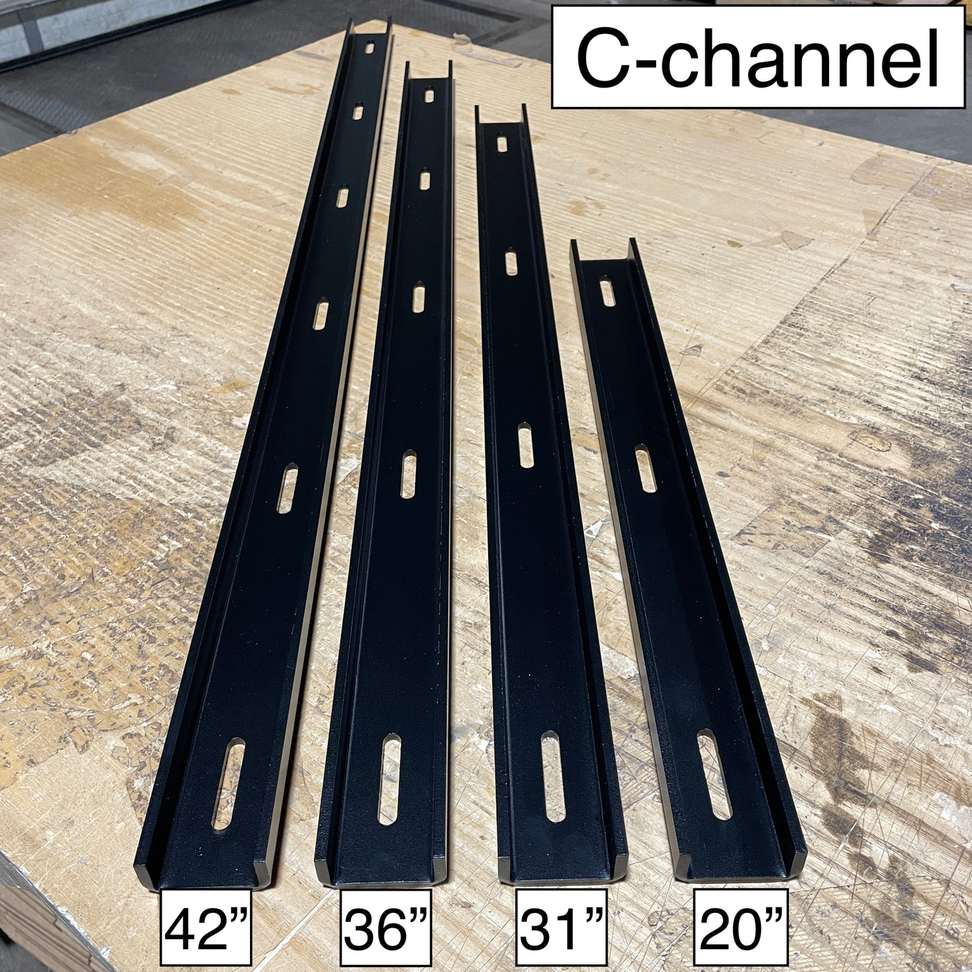 Steel C-Channel Table Top Supports & Stiffeners for Wood Slabs | Jeff ...