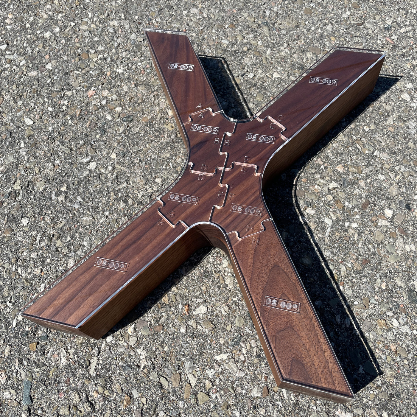 X Shape Table Leg Router Templates (Clear Acrylic) — Jeff Mack Supply