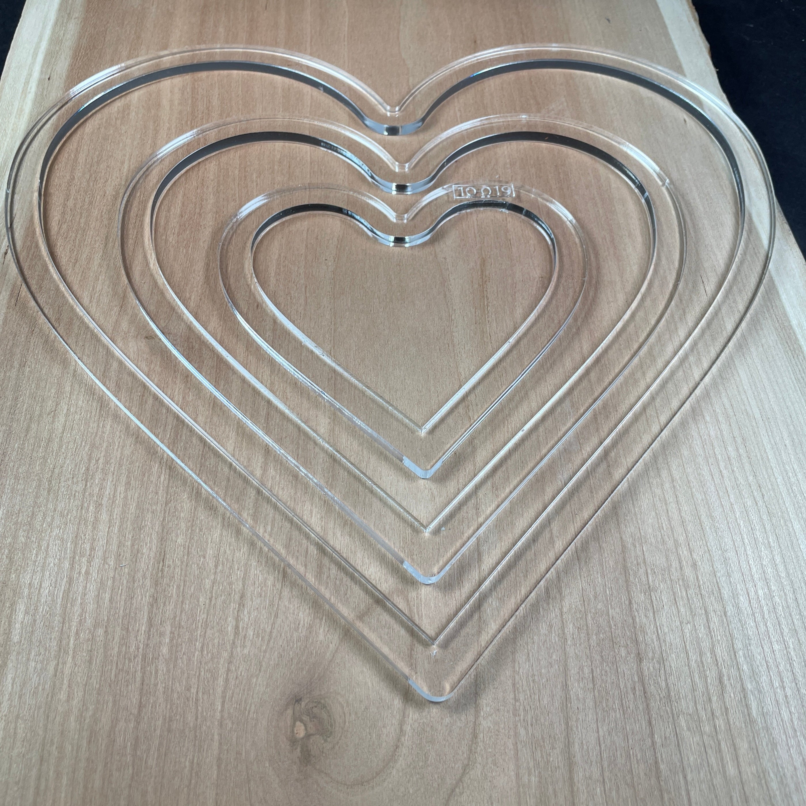 3 Heart Nesting Tray Template | Clear Acrylic Woodworking Router ...